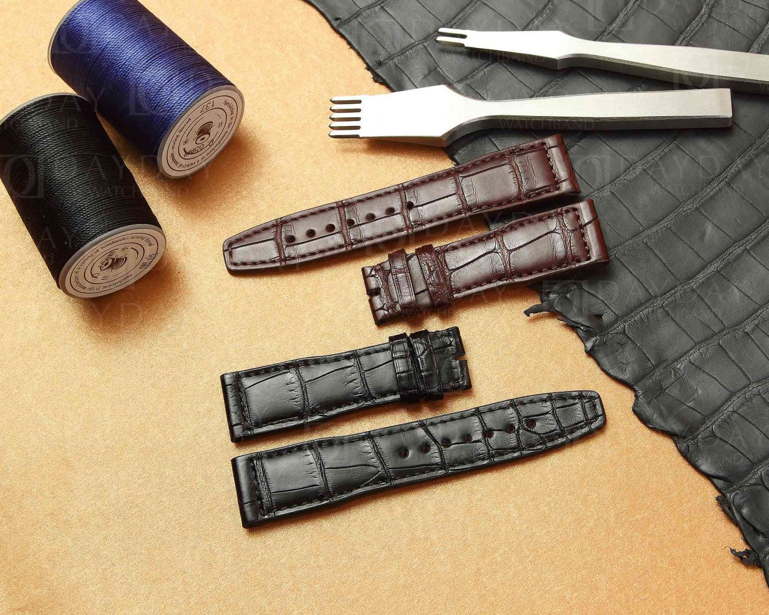 Custom Alligator Leather Strap For IWC Pilot Watch 20mm 21mm