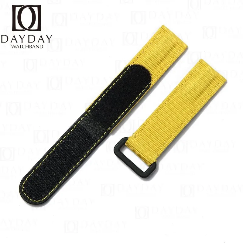 Canvas nylon fabric velcro watch strap 20mm for Rolex Omega and more ...