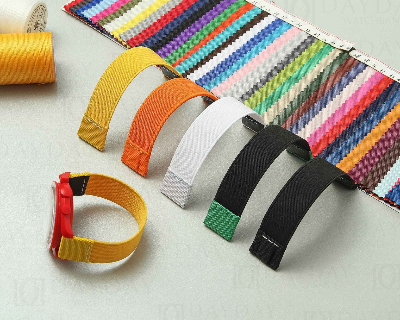 Custom replacement elastic watch band for Omega Swatch Moonwatch