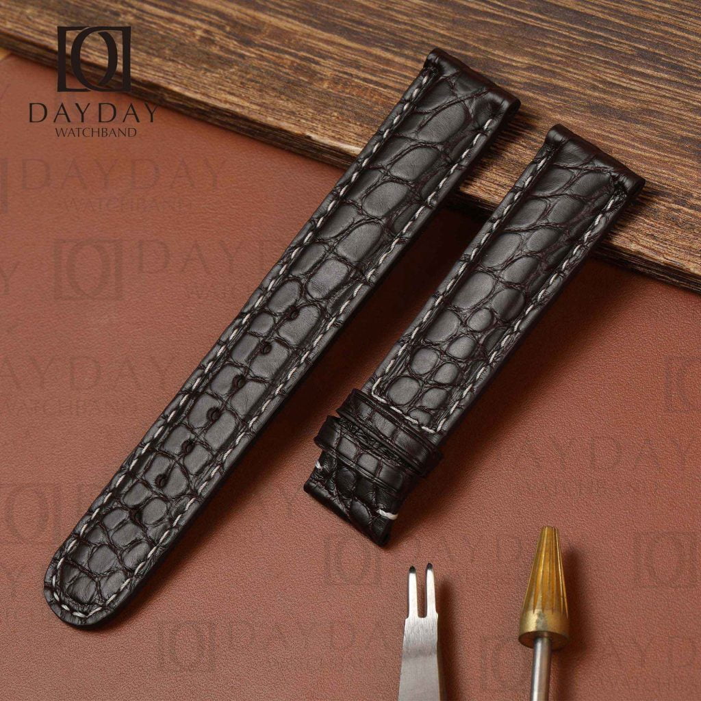 Custom Round-scale Alligator leather watch strap for Grand Seiko ...