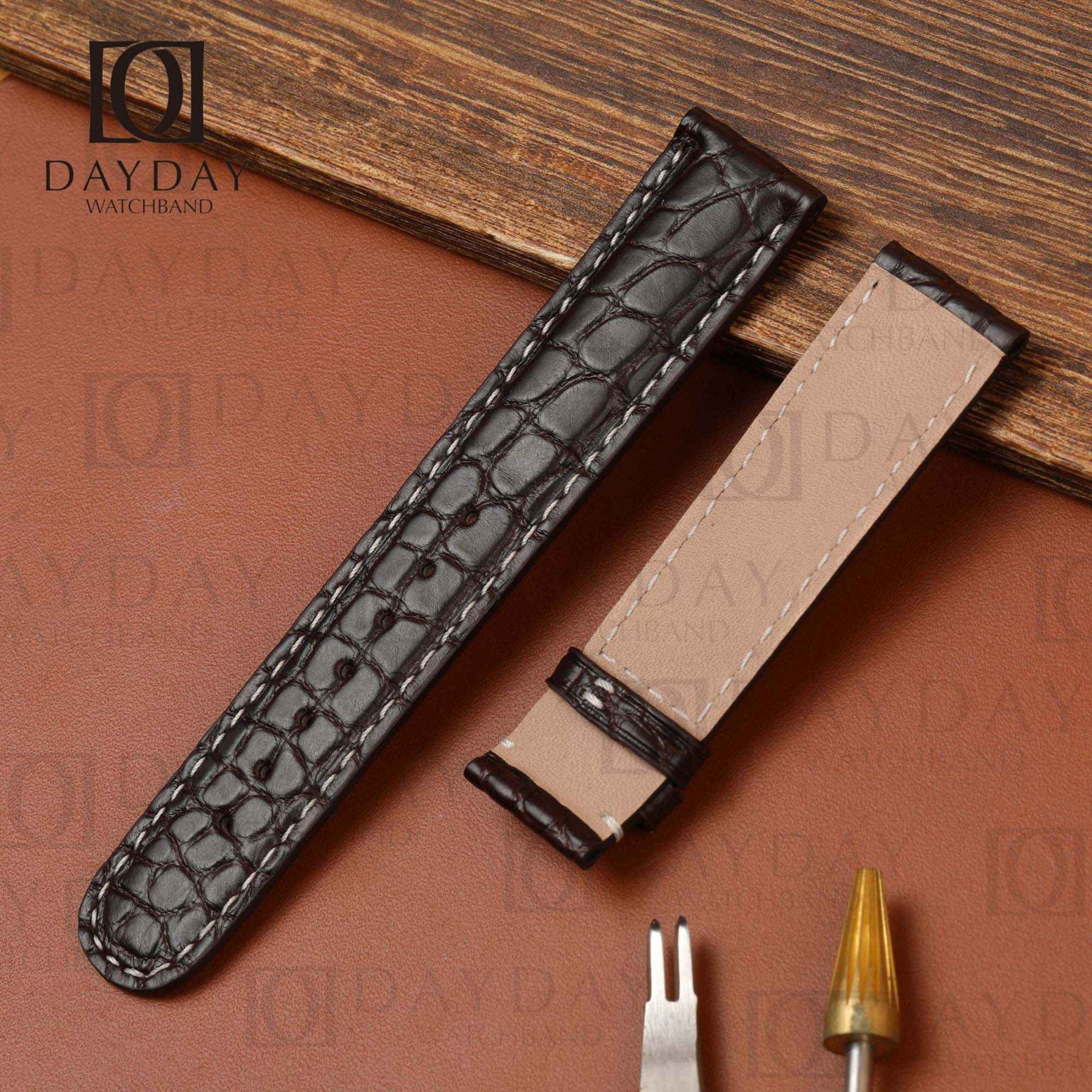 Custom Genuine Alligator Leather Watch Straps For Grand Seiko