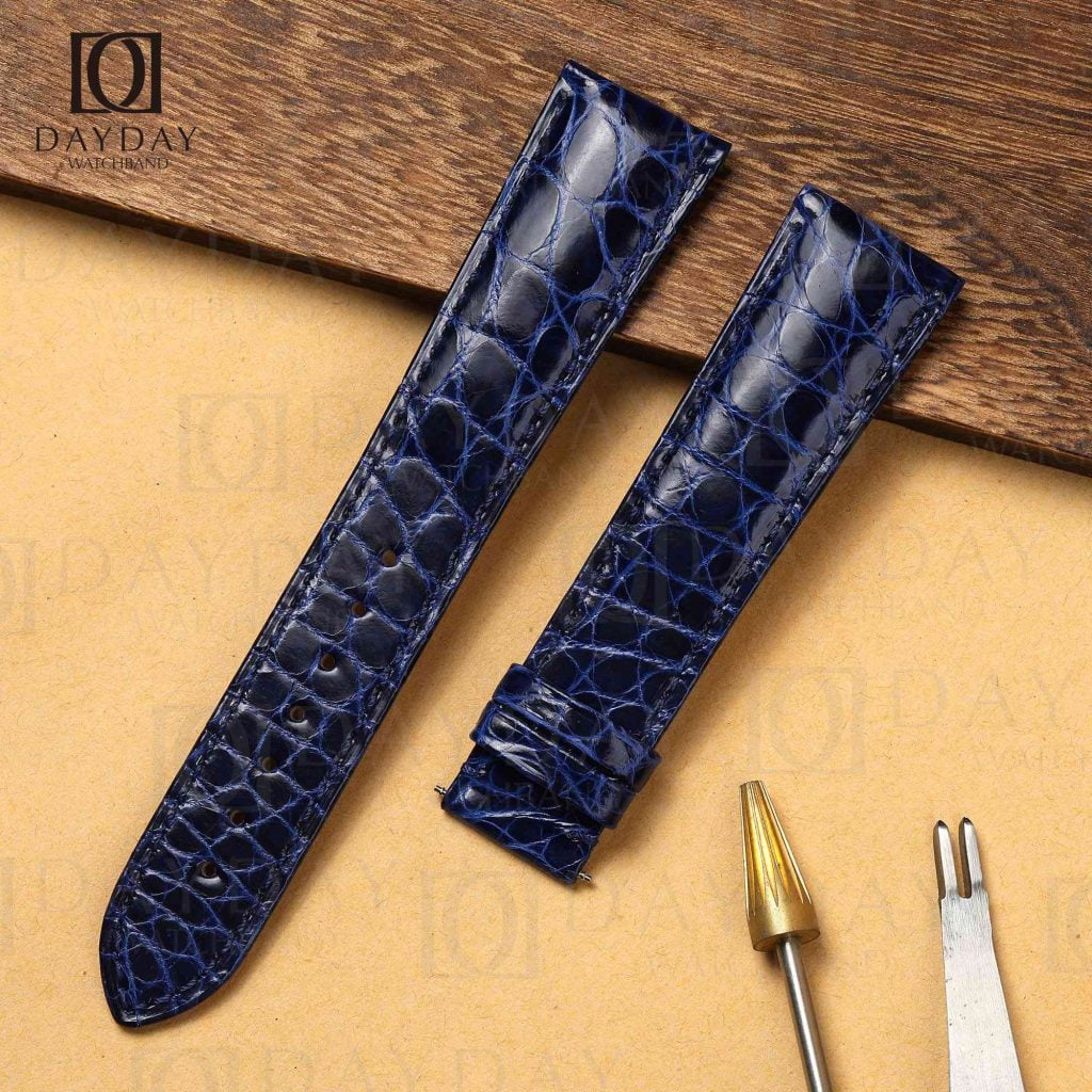 Custom Round-scale Alligator leather watch strap for Grand Seiko ...