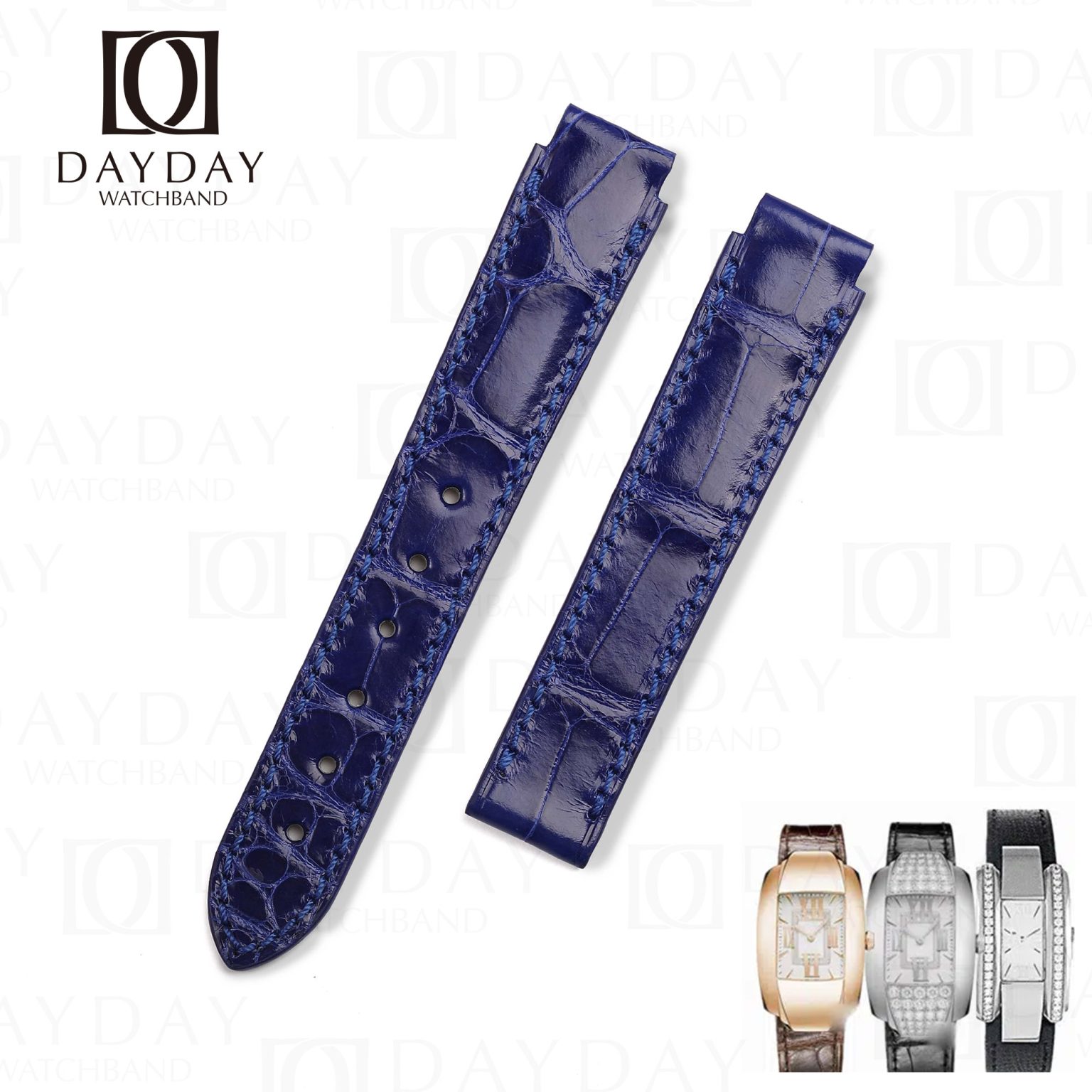 Custom alligator leather watch strap for Chopard La Strada