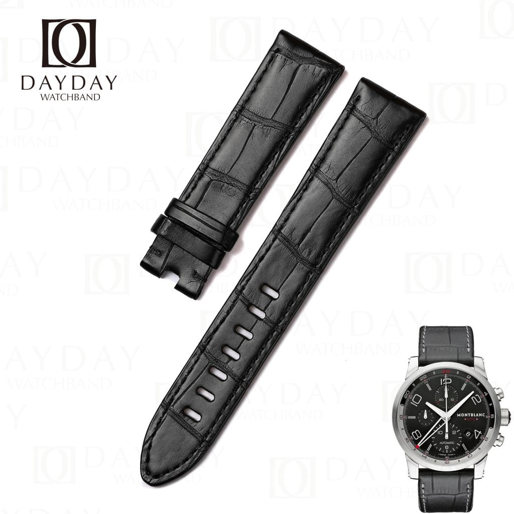 Custom Alligator Watch Strap For Montblanc Timewalker For Sale