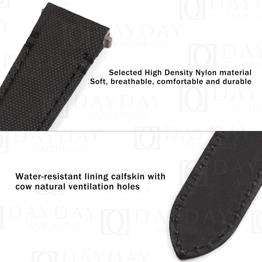 Custom quickswitch double folded Canvas watch strap for Cartier Santos ...