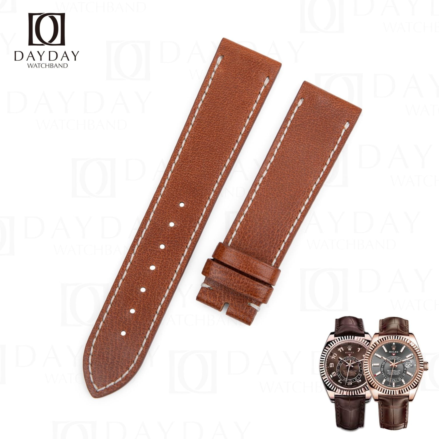 Custom calfskin leather strap replacement 20mm for Rolex