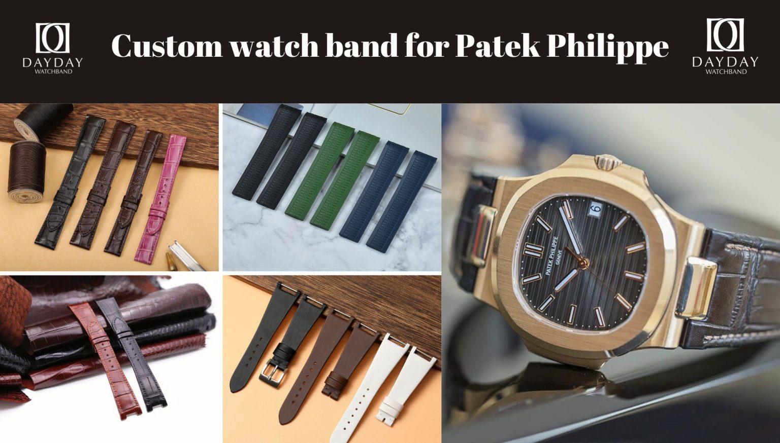 Custom Nylon Canvas Watch Straps For Patek Philippe World Time