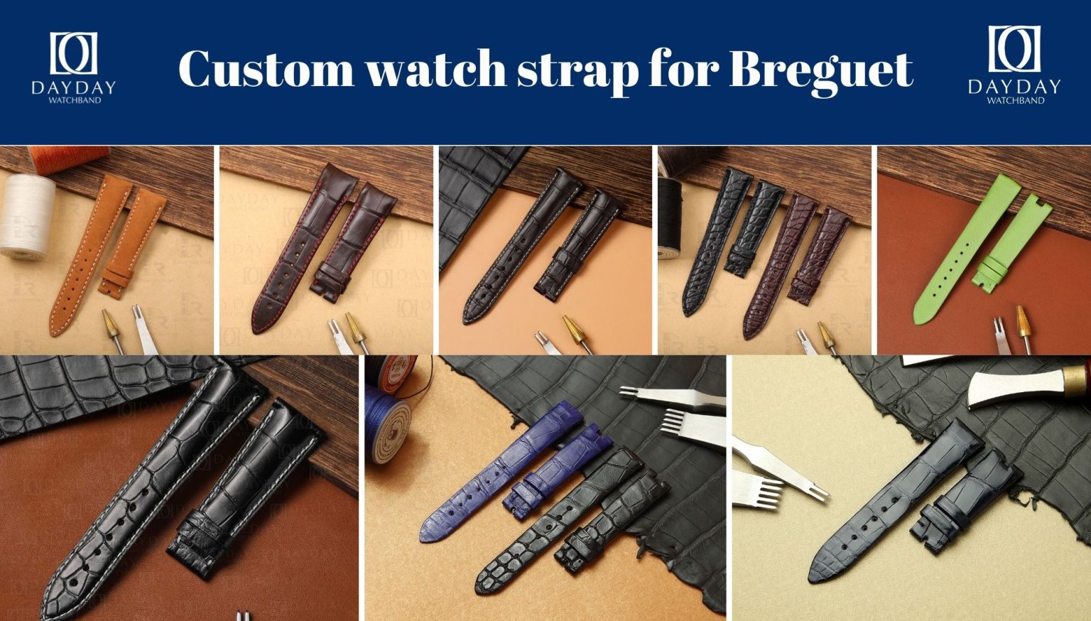 Custom Calfskin Leather Watch Strap For Breguet Type XXI