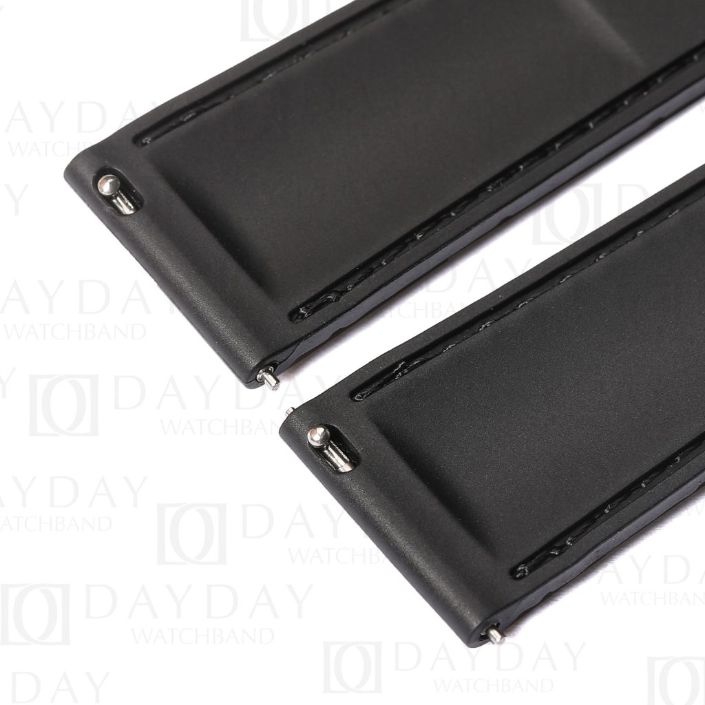 Non Leather | Alligator Lines Rubber Watch Strap For Rolex, More Watches