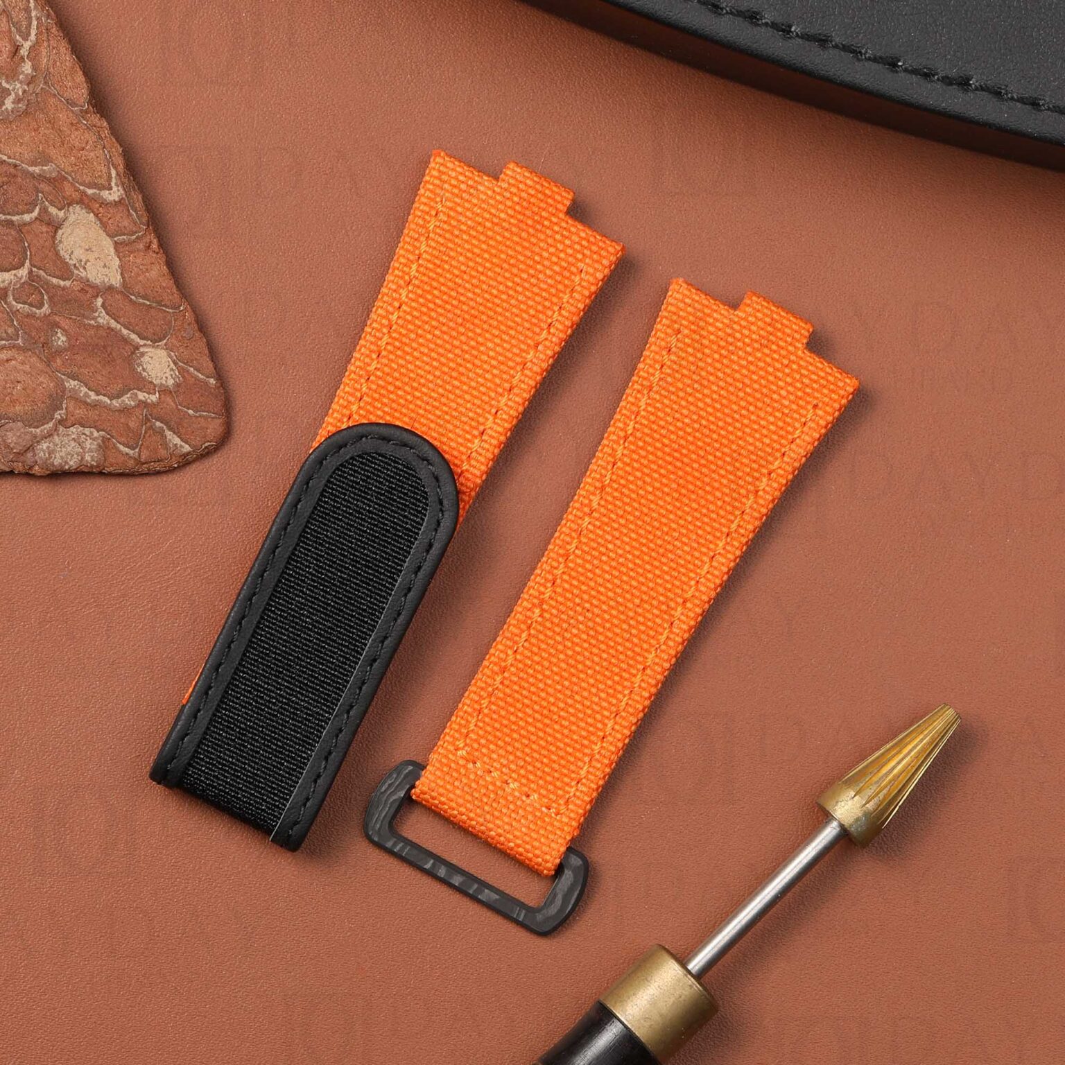 Custom Velcro Orange Strap For Vacheron Constantin Overseas